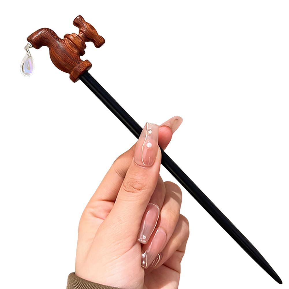 Amazon.com : Wooden Faucet Shape Hair Stick Barrettes for Women, Funny ...