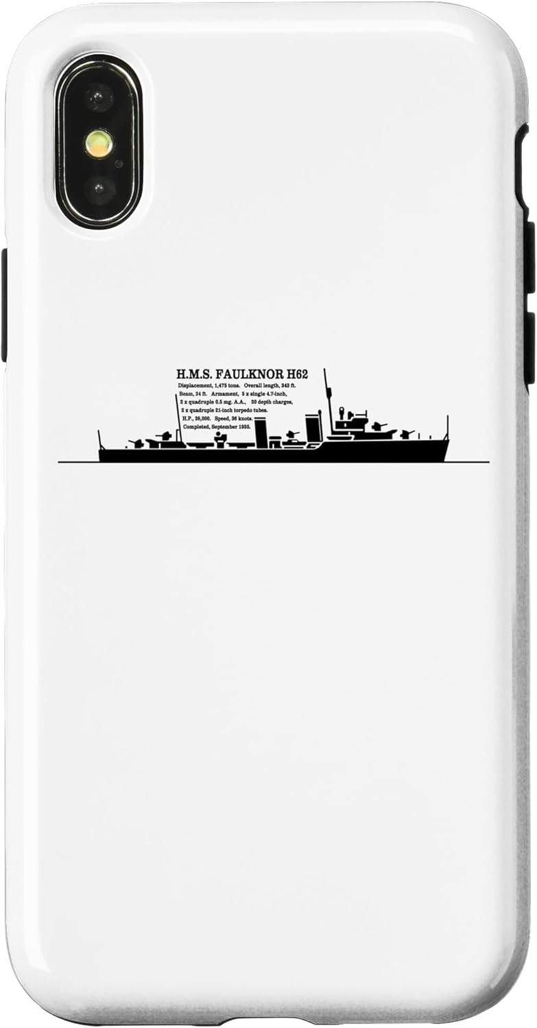 Amazon.com: iPhone X/XS H.M.S. Faulknor H62 British WW2 Destroyer Ship ...