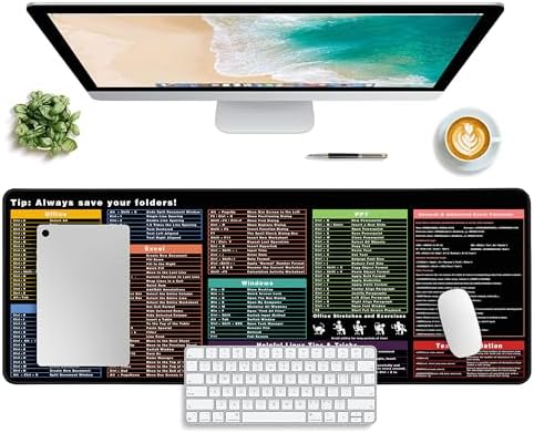 Amazon.com: Excel Shortcut Keys Mouse Pad,Desk Mat,Common Software ...