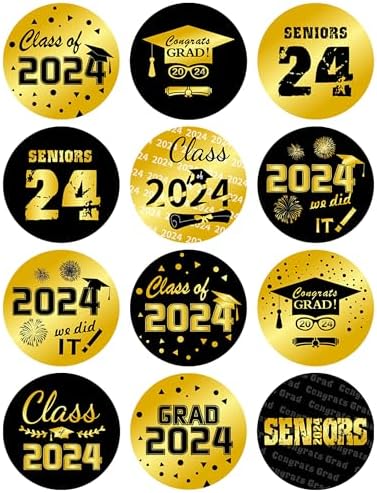 Amazon.com: Class of 2024 Graduation Envelope Seals Labels Stickers ...