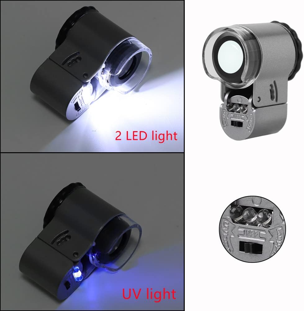Buy 50X Jewelry Loupe Mini Pocket Magnifier Portable Microscope ...