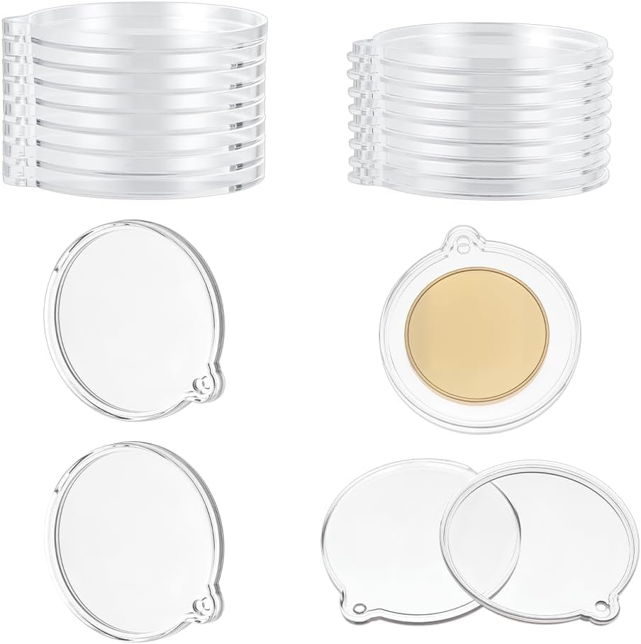 Amazon.com: FINGERINSPIRE 12 Pcs Clear Coin Holder Keychain Box 1 ...