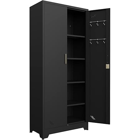 Amazon.com: Greenvelly Metal Storage Cabinet, 72" Black Locking Storage ...