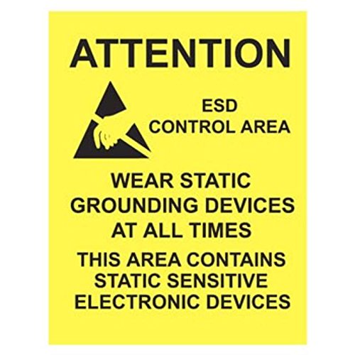Amazon.com: ESD-Safe Poster, Black on Yellow, 10mil Vinyl, 17 x 22 ...