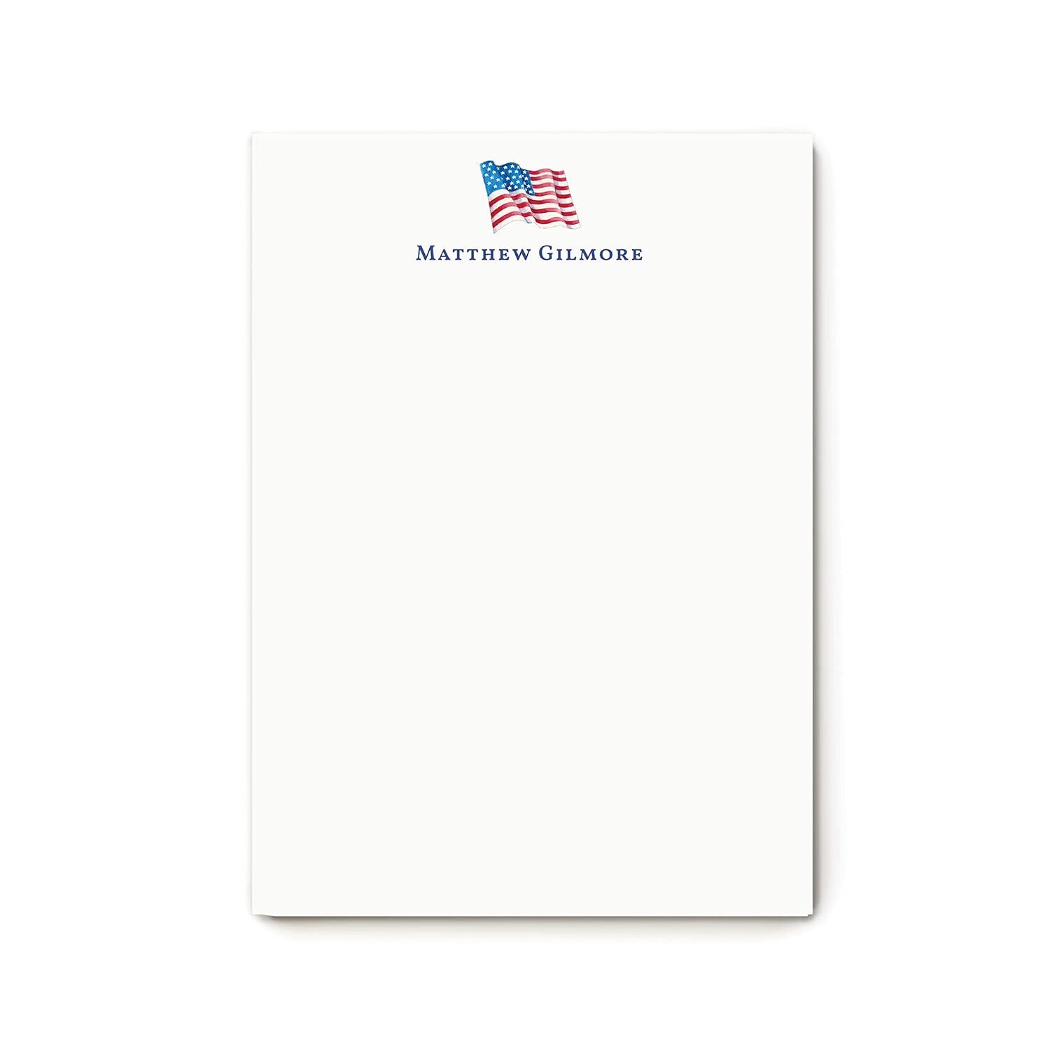 Amazon.com: Customized American Flag NOTE PAD, Optional Envelopes ...