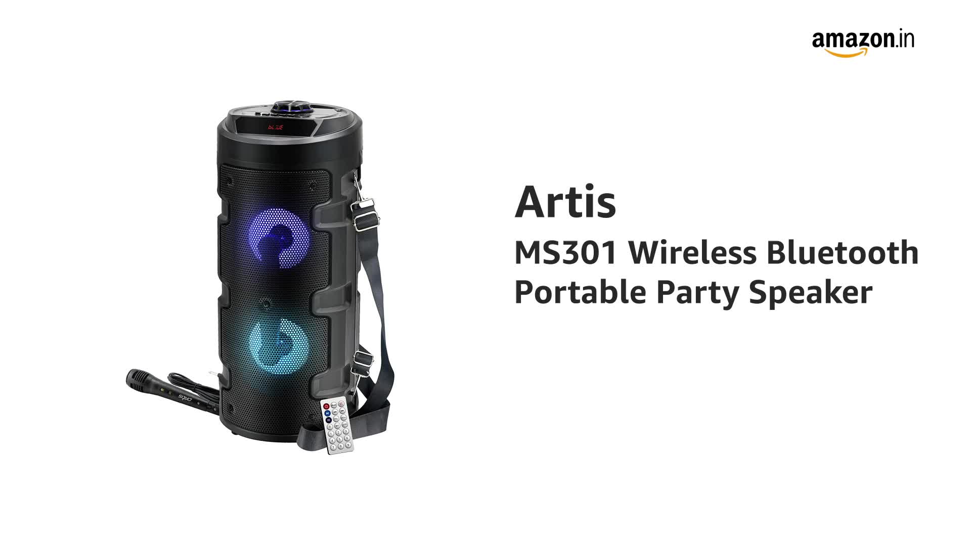 Artis MS301 Wireless Bluetooth Portable Party Speaker with RGB Glow ...