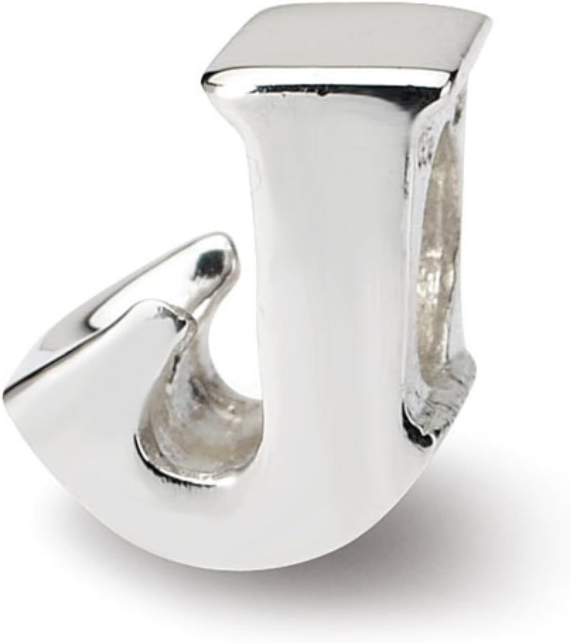 Amazon.com: Reflections Sterling Silver Letter J Bead (4mm Diameter ...