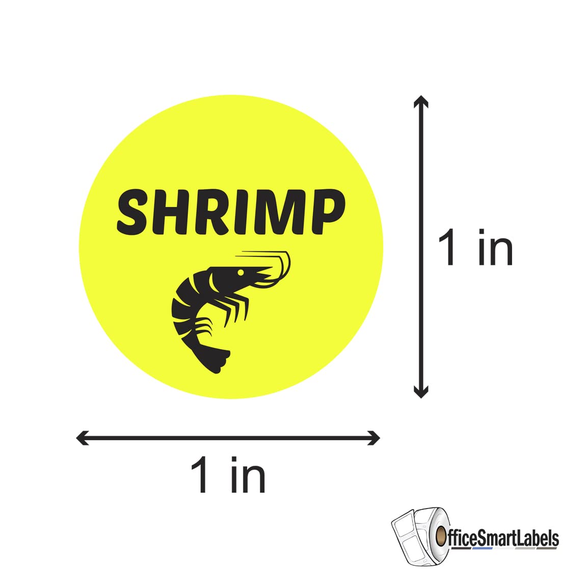 Snapklik.com : Shrimp Stickers - 1 Inch Round Circle Shrimp Food Labels ...