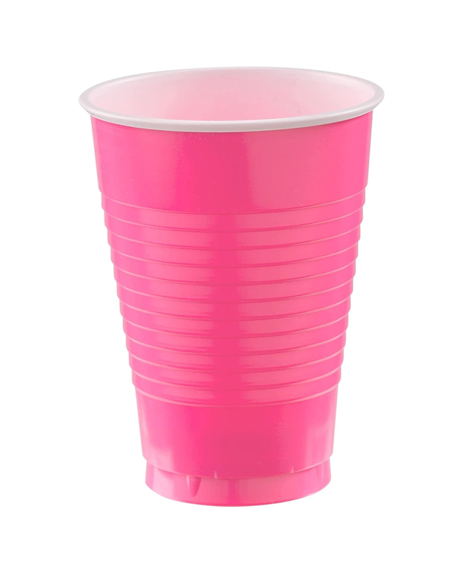 Amazon.com: Bright Pink Plastic Cups (Pack of 20) - 12 oz. - Versatile ...