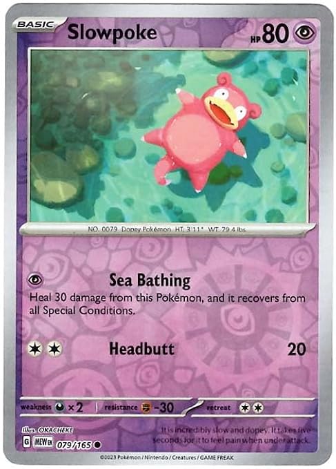Amazon.com: Pokemon - Slowpoke 079/165 - Pokemon 151 - Reverse Foil ...