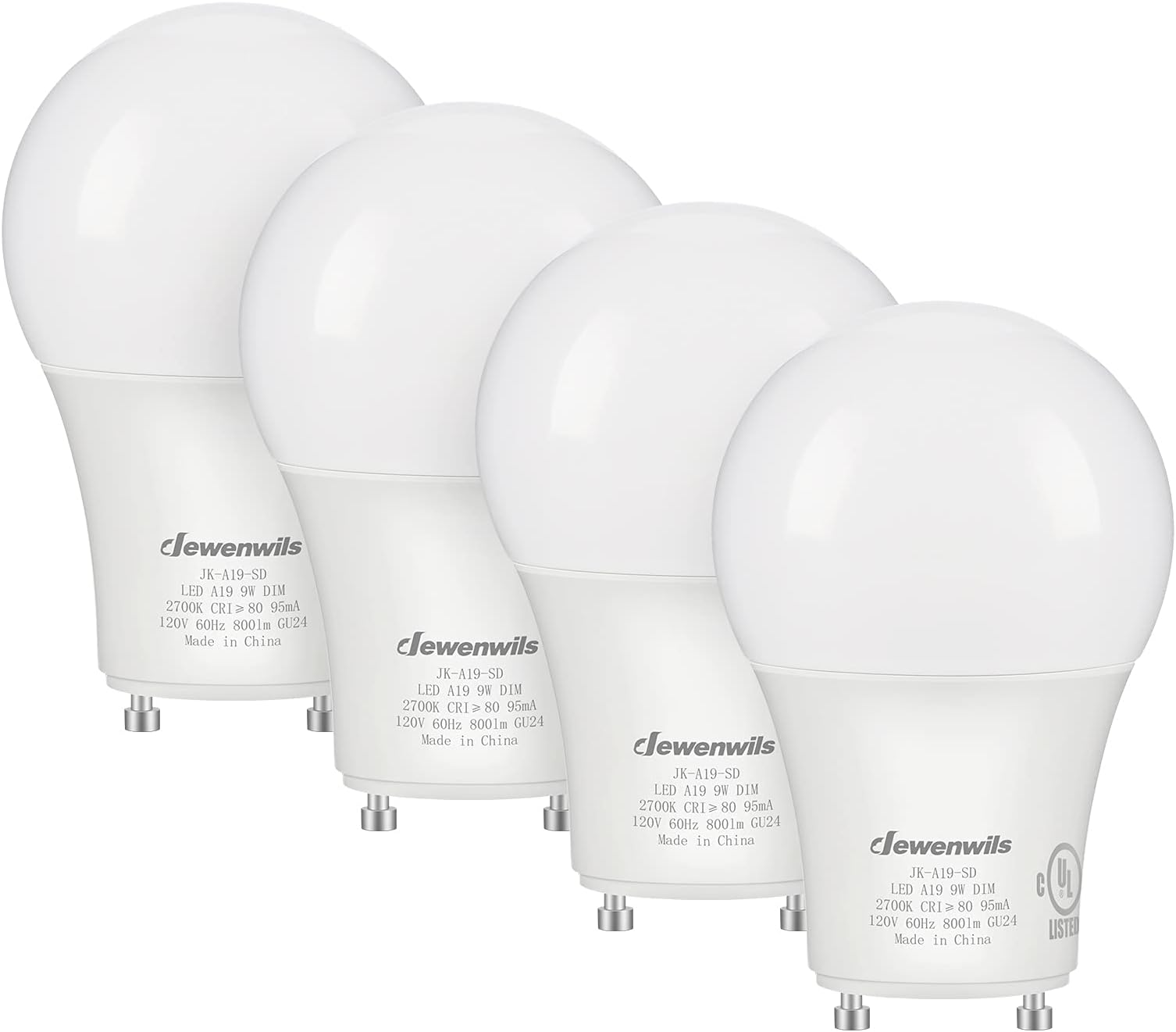 Sunco Lighting 10 Pack GU24 LED Light Bulbs 2 Prong A19, CRI91 3000K ...
