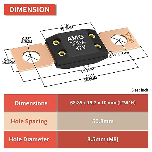 Snapklik.com : 3Pcs 300A MEGA Fuse, High Current Bolt Mount Automotive ...
