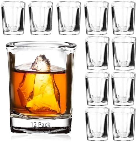 Amazon.com | Hlukana 6 Pack Heavy Base Shot Glasses Set, 2.2 oz Clear ...
