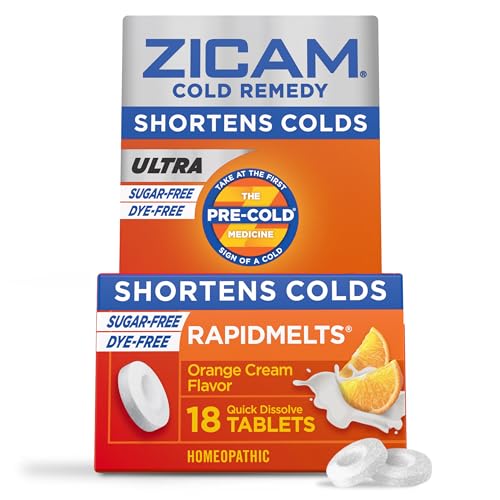 Zicam Ultra Cold Remedy Zinc Rapidmelts, Orange Cream Flavor ...