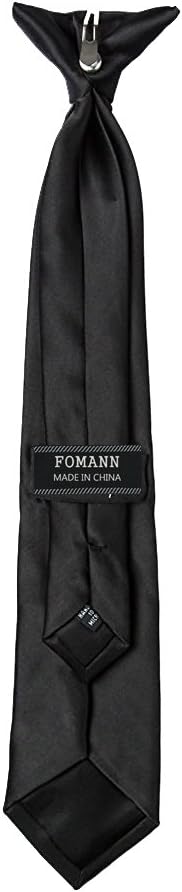 FOMANN Mens Clip on Ties Solid Uniform Clip-on Neck Ties for Police and ...