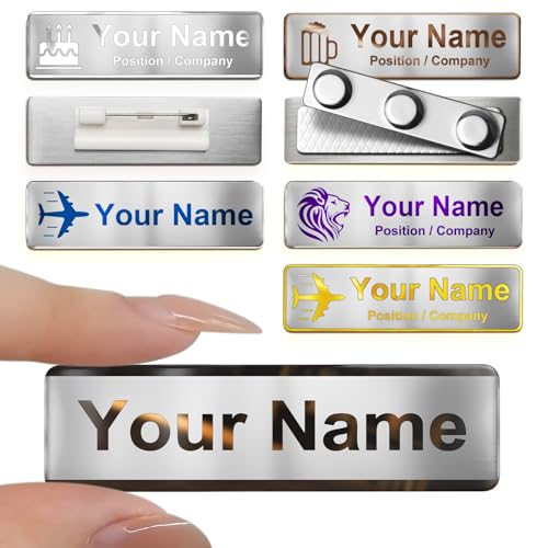 Amazon.com: Custom Engraved Name Tag for School Kids, Teacher Clothes ...