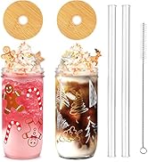 ANOTION Tasse en conserve Mason de Noël, tasse de Noël de 700 ML avec ...