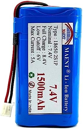 MAENT® 7.4V 18650 Lithium ion Rechargeable Battery 2S1P with JST PH2.54 ...