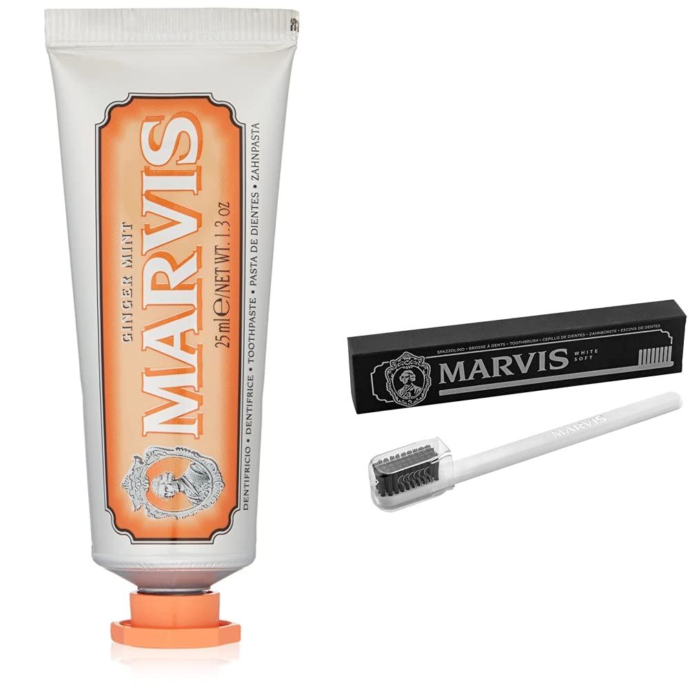 Amazon.com: Marvis TSA Approved Ginger Mint Toothpaste, 1.3 oz & Soft ...
