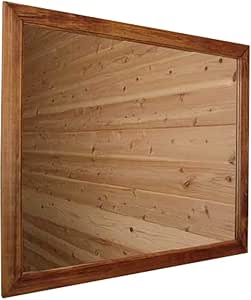 Amazon.co.jp: Mirror Horizontal Antique Brown w70d2h 60cm Hanging ...