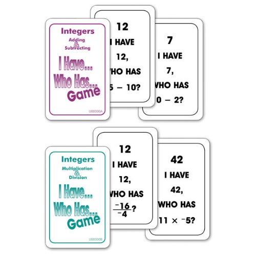 Amazon.com: Nasco TB23493T I Have... Who Has...? Integers Card Game ...