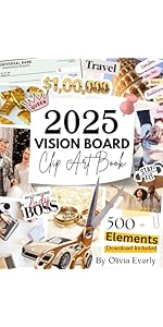 2025 Vision Board Clip Art Book: 500+ Extensive Collection of Powerful ...