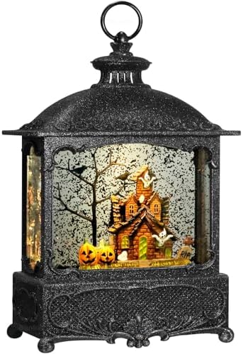 Amazon.com: Blansong Halloween Snow Globe Lantern Ghost Snow Globe ...