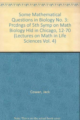 Amazon.com: Some Mathematical Questions in Biology No. 3: Prcdngs of ...