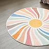 Amazon.com: Topotdor Sun Rainbow Round Rug,Colorful Boho Kids Rug Ultra ...