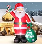 Amazon.com: FunFanso 11FT Christmas Inflatable Santa Claus Fishing on ...