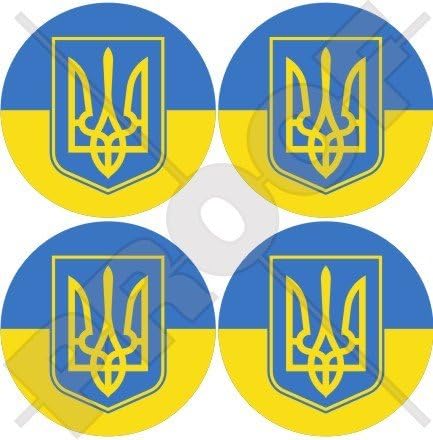 UKRAINE Ukrayina Ukrainian 50mm (2") Vinyl Bumper-Helmet Stickers ...