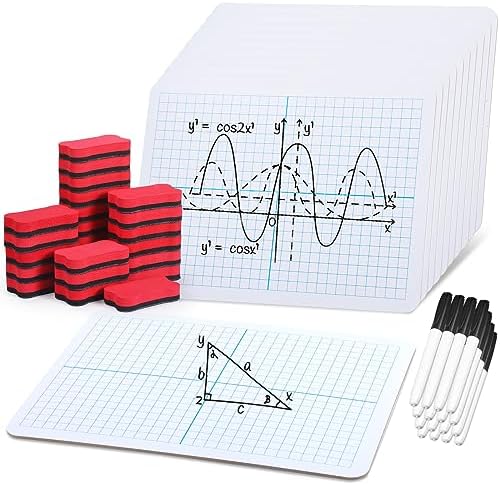 Amazon.com : Fulmoon 24 Set Dry Erase XY Axis Graph Lap Boards, 9" x 12 ...