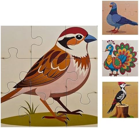 Buy The Puzzl Co - Set of 4, 9 Pieces Jigsaw Puzzles with Cute Birds ...
