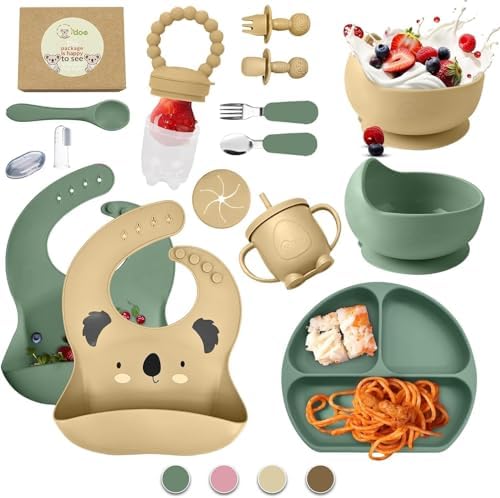 Amazon.com: O'doe 17-Piece BPA-Free Silicone Baby Feeding Set | Thick ...