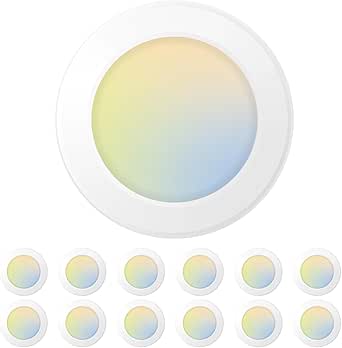 Amico 12 Pack 5/6 Inch LED Disk Lights, Dimmable Flush Mount Ceiling ...
