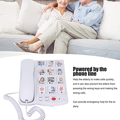 Cuifati Big Button Phone for Seniors, Corded Landline Telephone Picture ...