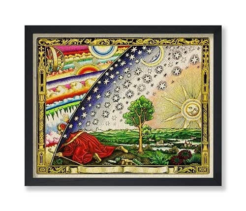 Amazon.com: Monem Art Vintage Flat Earth Map Print - Retro Flammarion ...