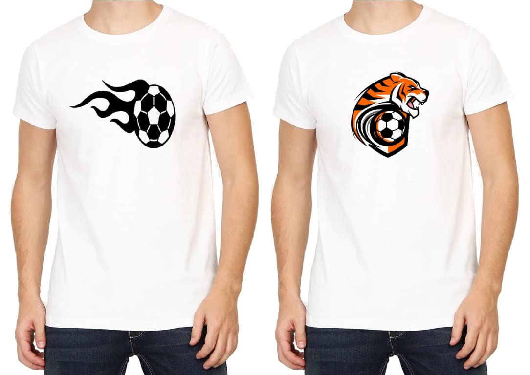 Buy M MAPON FASHION FB115 Printed Round Neck Half Sleeve Polyester T ...