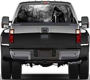 Amazon.com - 1pc 22x65 Rear Window Graphic Decal Grim Reaper Black ...