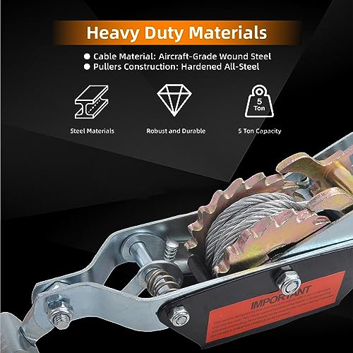 Snapklik.com : Higehio 2 Ton Power Puller,Dual Gear Power Puller 2 Hook ...