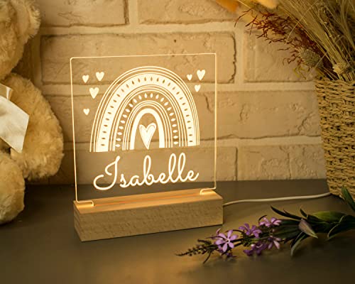 Amazon.com: Custom Name Night Light with Rainbow, Personalized Baby ...