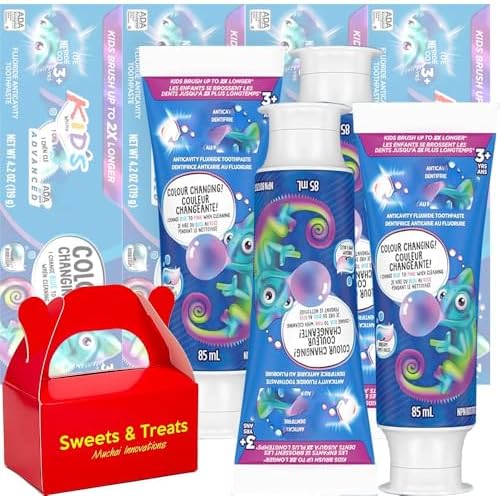 Amazon.com: Kids Toothpaste Crests | Cavity Protection Color Changing ...
