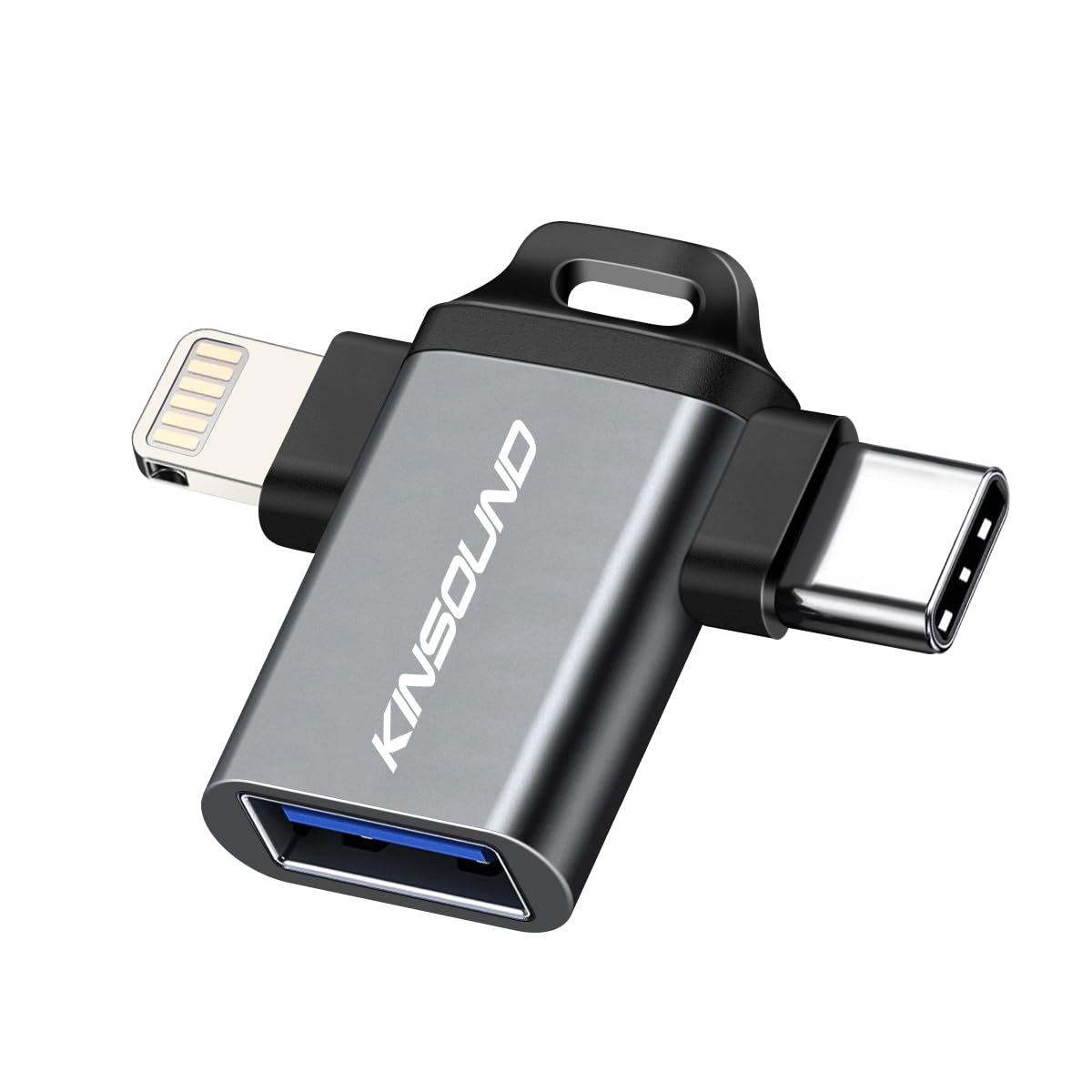 Kinsound 2 in 1 USB OTG for iPhone/iPad, Lightning OTG Pendrive Adapter, USB Type-C OTG ...