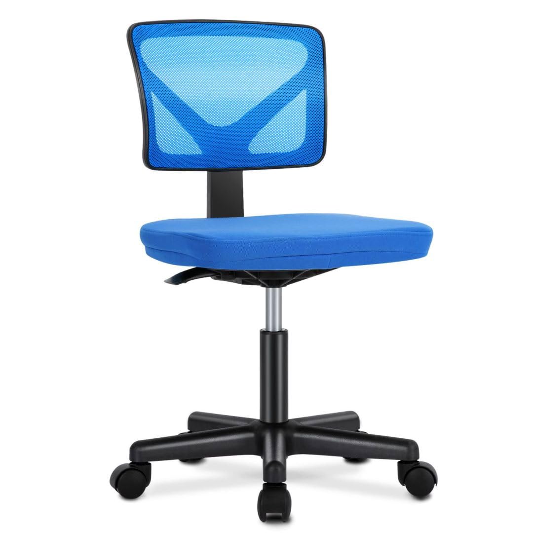 Amazon.com: Armless Mesh Office Chair, Ergonomic Low Back Deskchair ...