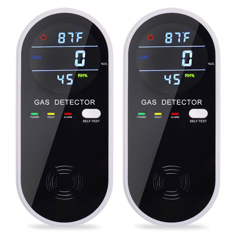 2 Packs Gas Detector & Alarm, KH Alert 3 in 1 Natural Gas Detectors ...