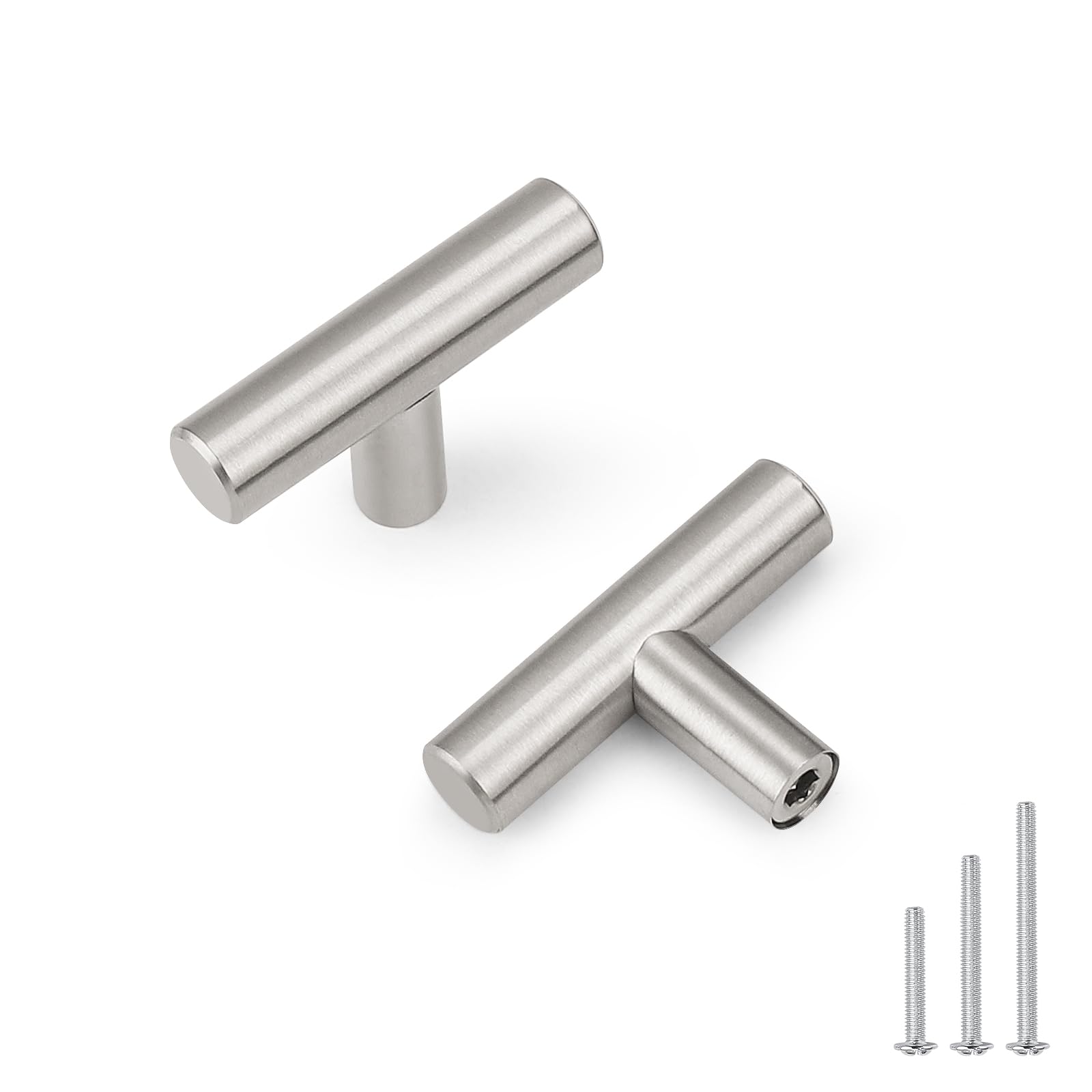 Snapklik.com : Knobelite 50 Pack Brushed Nickel Kitchen Cabinet Knobs Stainless Steel 2 Inch ...