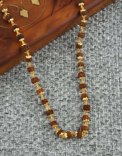 Hdbg Rudraksha Mala 108 Beads Original Gold Capped Mahadev Rudraksha ...