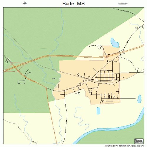 Amazon.com: Large Street & Road Map of Bude, Mississippi MS - Printed ...