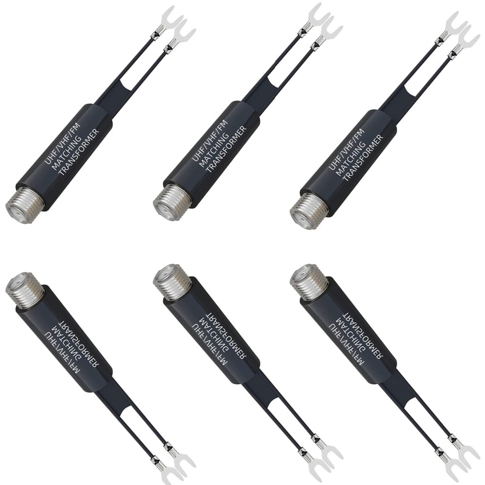 Amazon.com: 6pcs 75 Ohm to 300 Ohm Antenna Adapter Nickel-Plated UHF ...