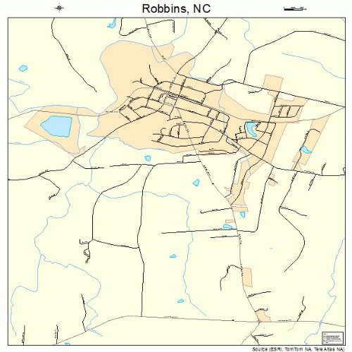 Amazon.com: Large Street & Road Map of Robbins, North Carolina NC ...